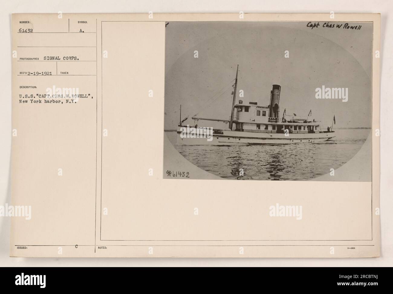 Image of the U.S.S. "CAPT. CHAS. W. ROWELL" taken in New York harbor, N ...