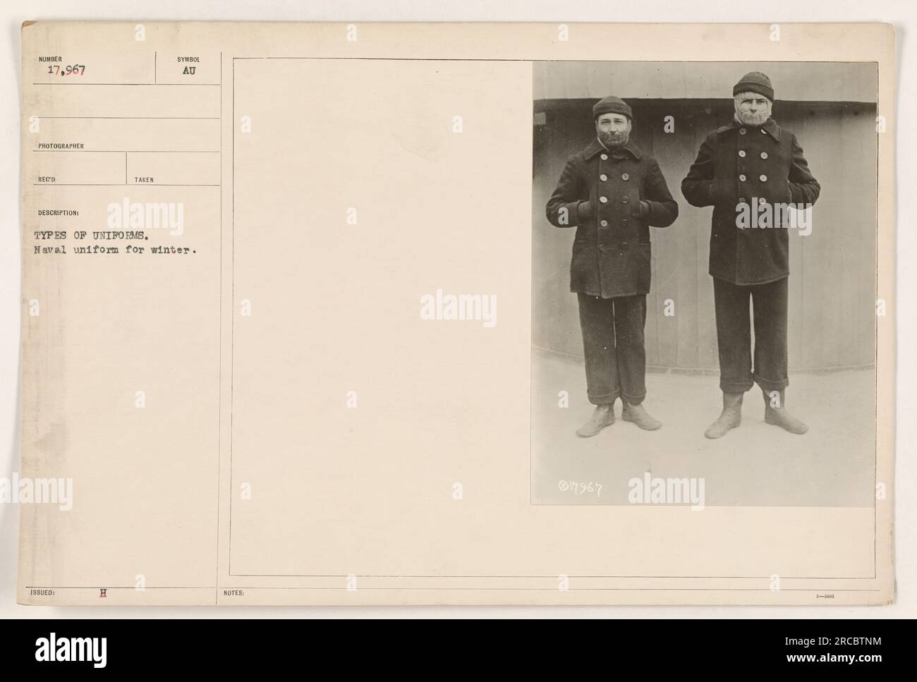 Naval officers wearing winter uniforms during World War I. The ...