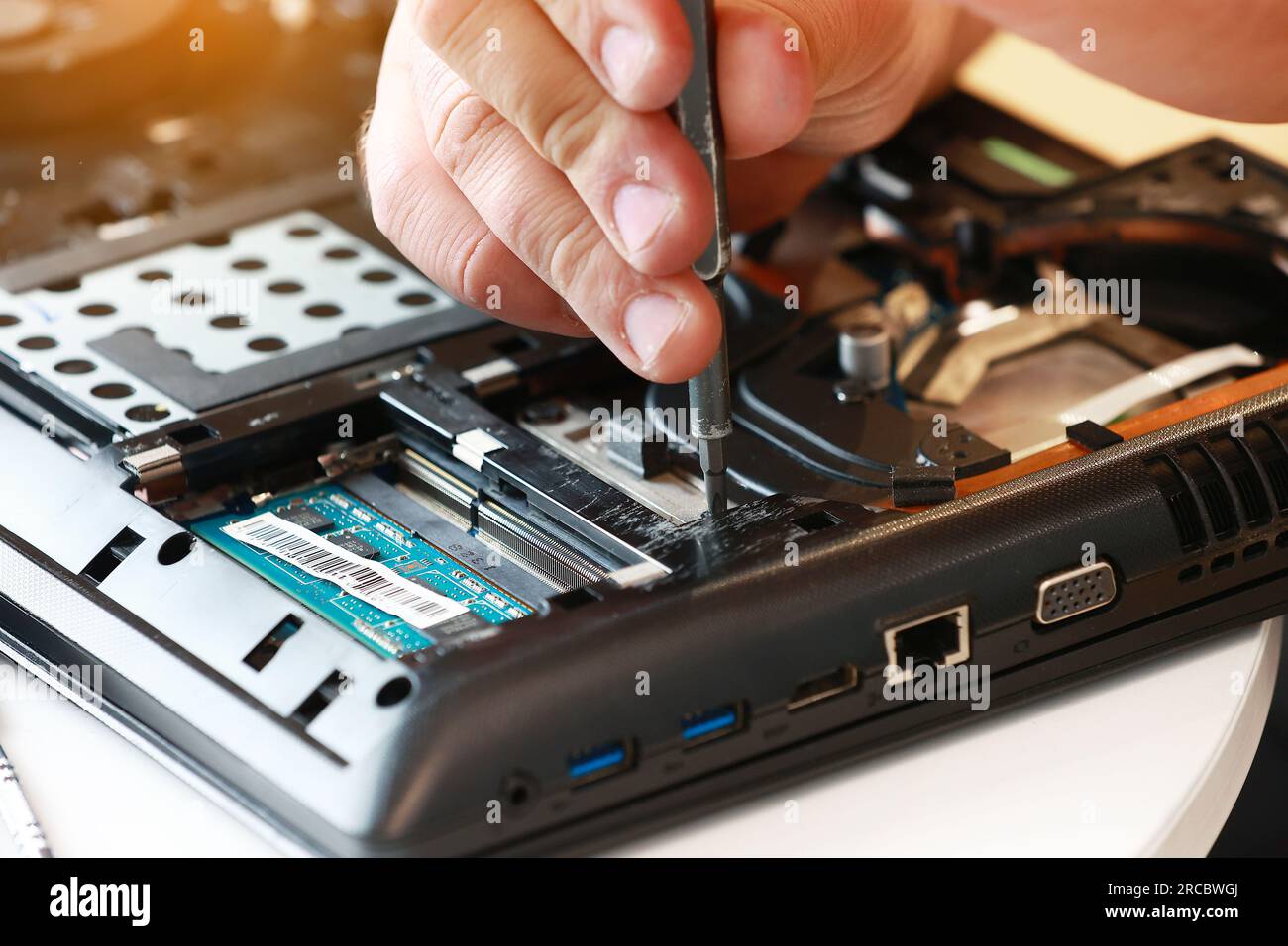 Man servicing electronic motherboard hi-res stock photography and ...
