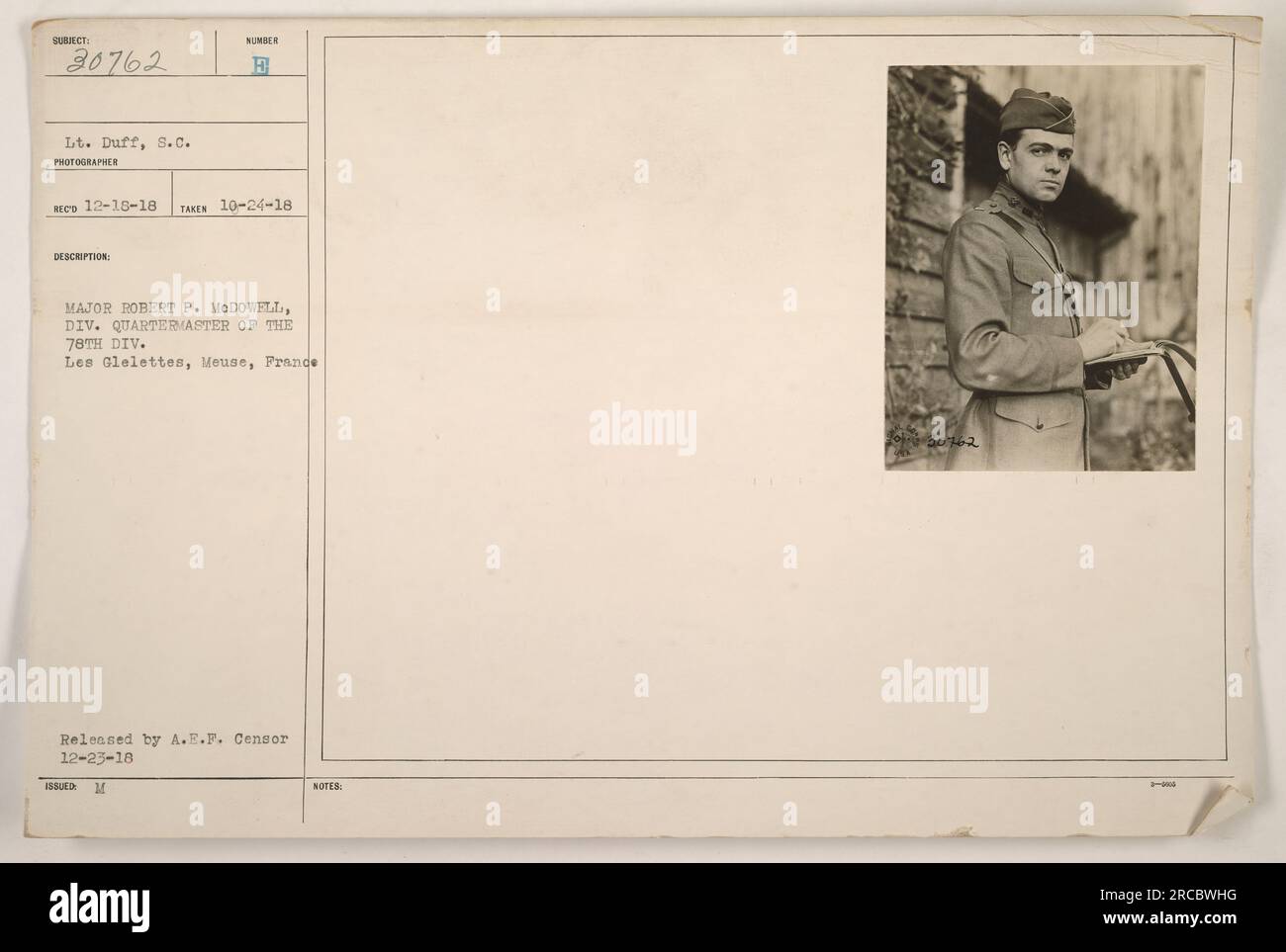 Lt duff world war one hi-res stock photography and images - Alamy