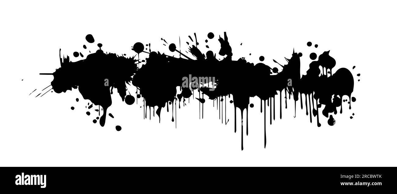 Long black blob, brush stroke. Vector illustration Stock Vector Image ...