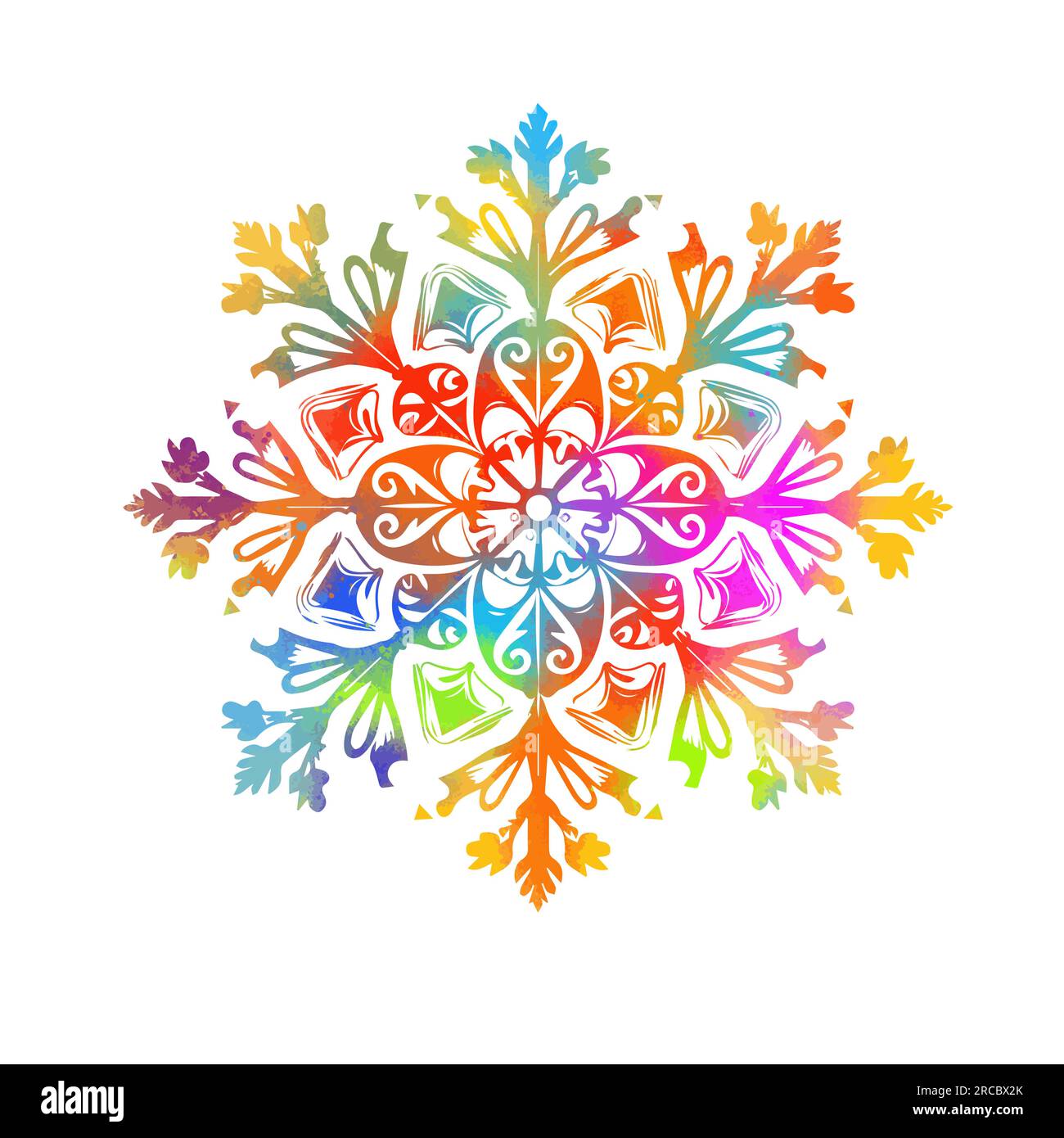 watercolor colorful snowflake. Vector illustration Stock Vector Image ...