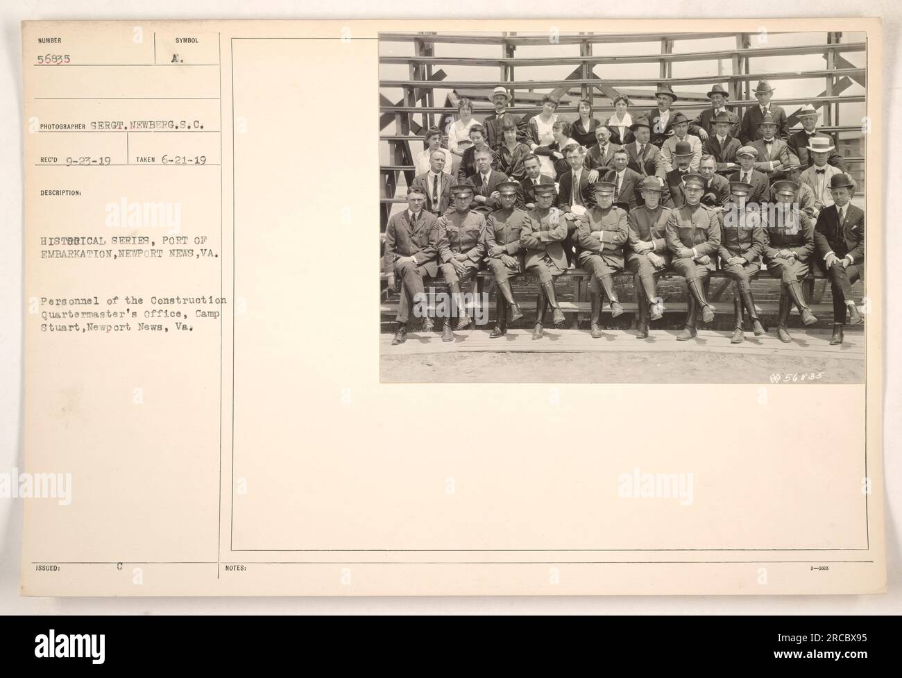 Personnel of the Construction Quartermaster's Office at Camp Stuart in ...