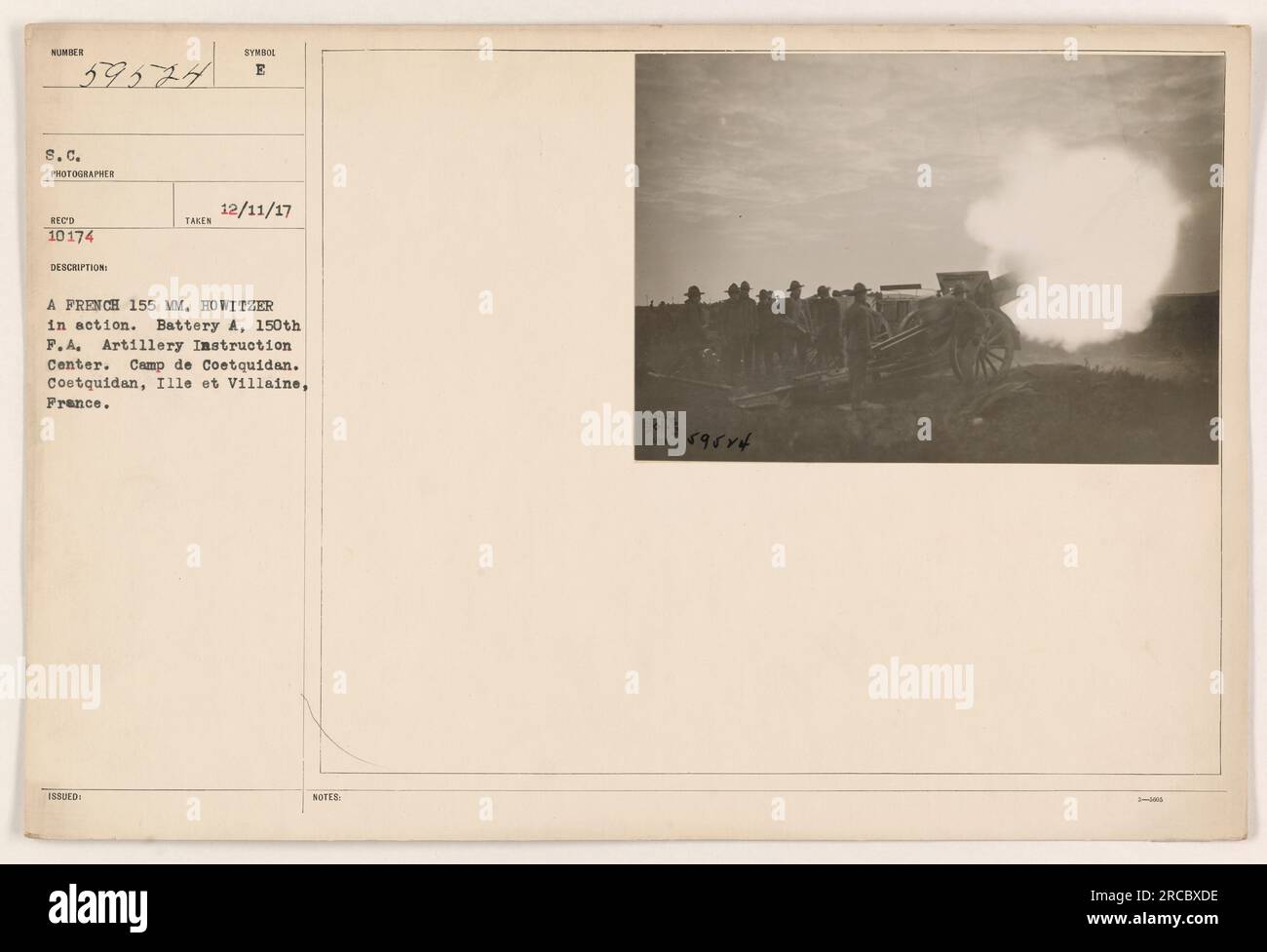 A French 155mm Howitzer is captured in action at Camp de Coetquidan in ...