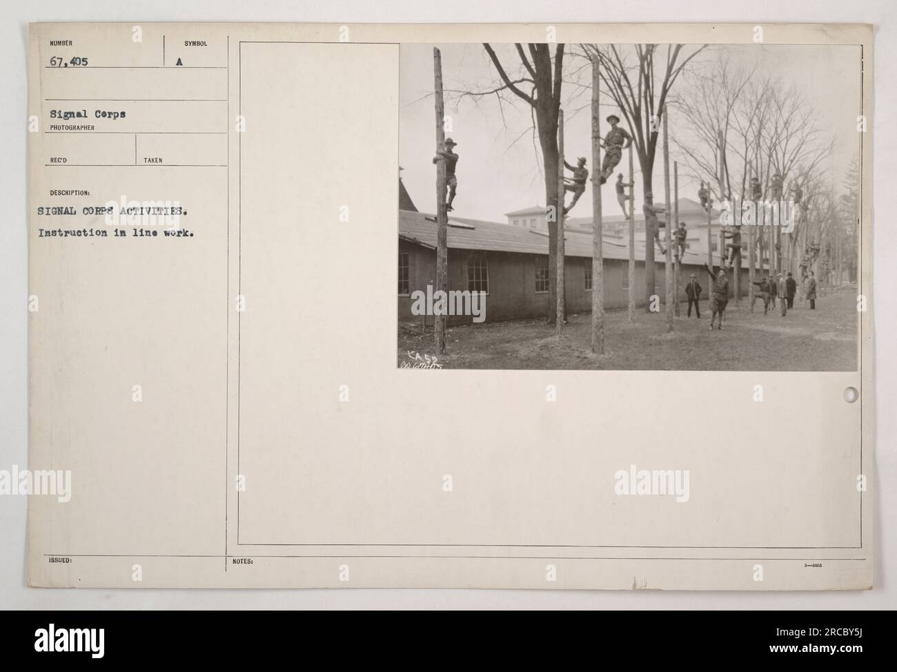 Soldiers receiving instruction on line work activities as part of ...