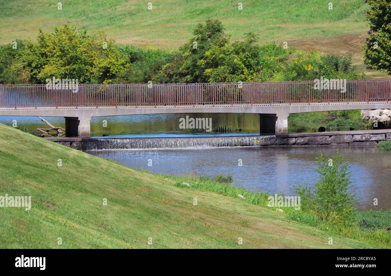 Neosho Riverwalk crosses the Neosho River in Council Grove, Kansas ...