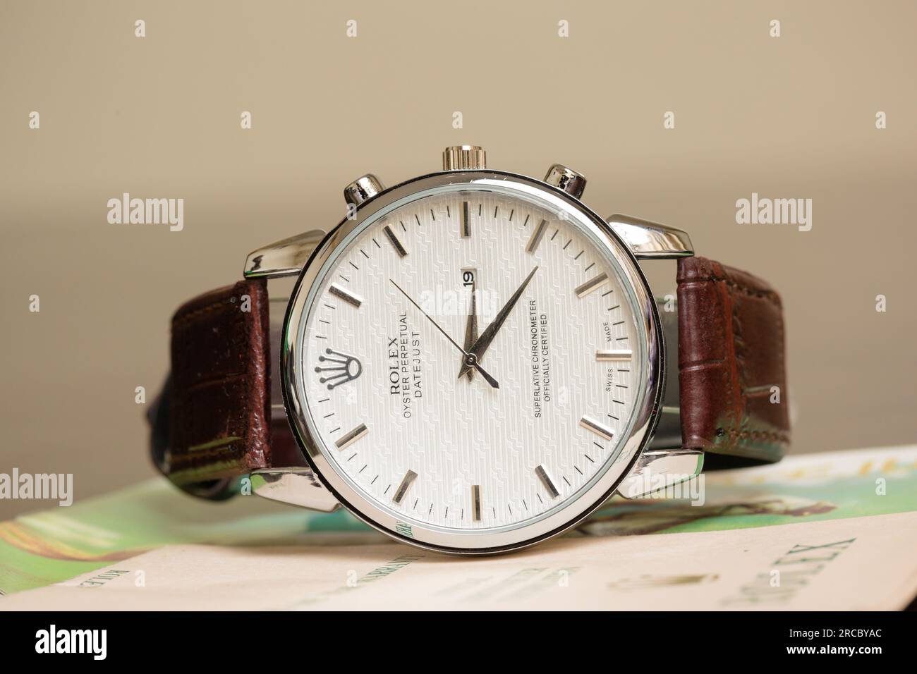 Hand Wrist Watch Time clock Designer classic stylish Stock Photo - Alamy