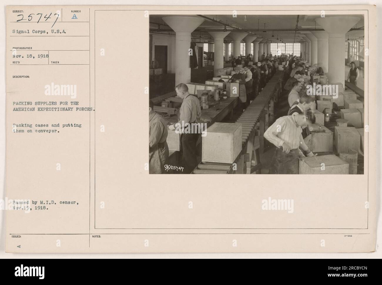 Soldiers are seen packing supplies for the American Expeditionary ...