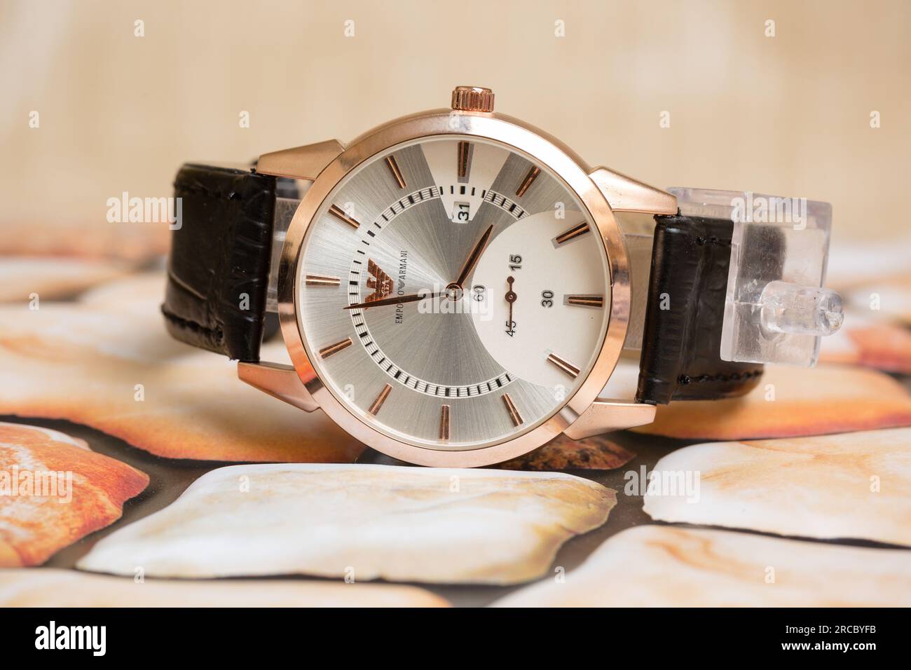 Hand Wrist Watch Time clock Designer classic stylish Stock Photo - Alamy