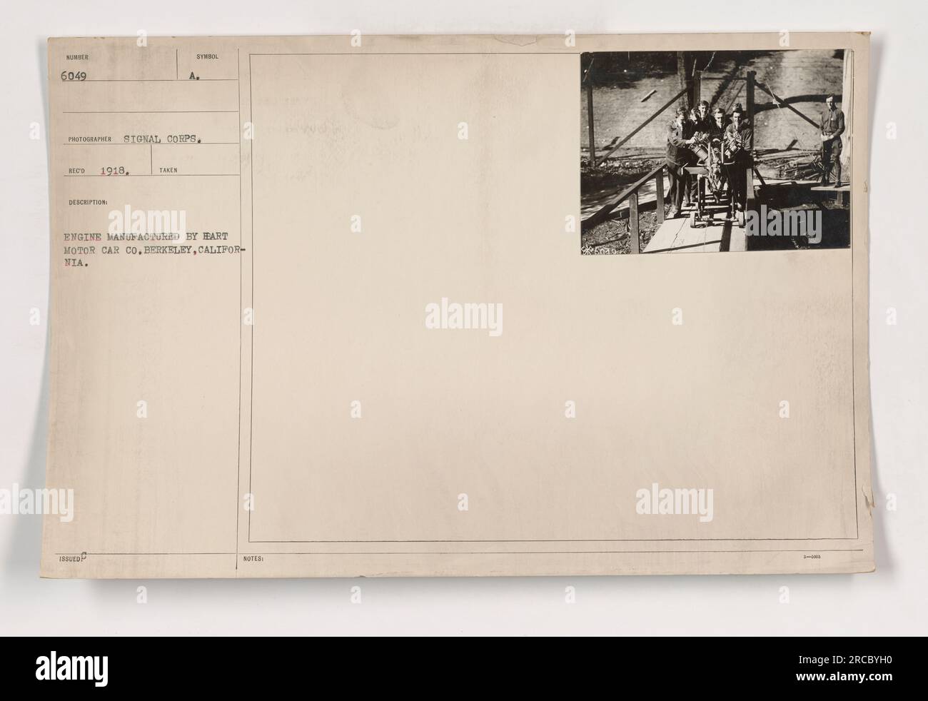 Engine manufactured by Hart Motor Car Co. in Berkeley, California in ...