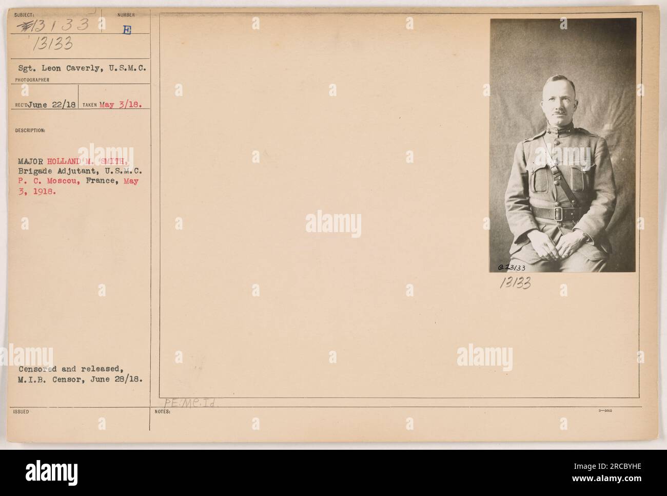 "Sgt. Leon Caverly, U.S.M.C., captured this photograph on May 3, 1918 ...