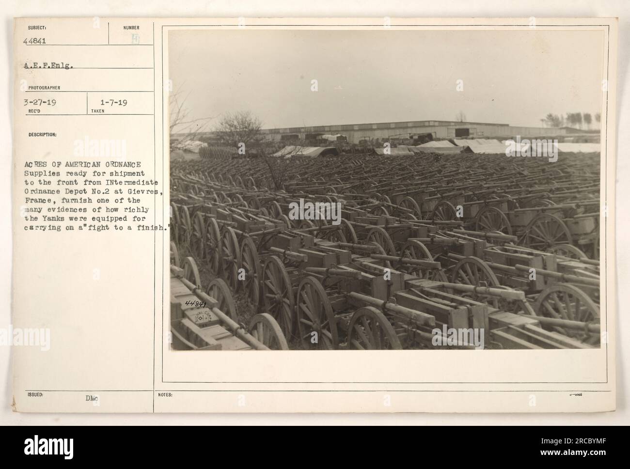 "Supplies ready for shipment to the front at Intermediate Ordnance ...