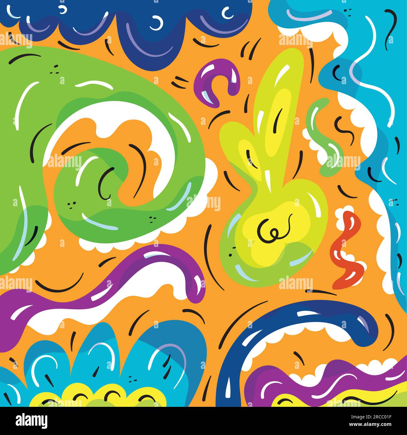 Vibrant colored hand drawn pattern background Vector Stock Vector Image ...