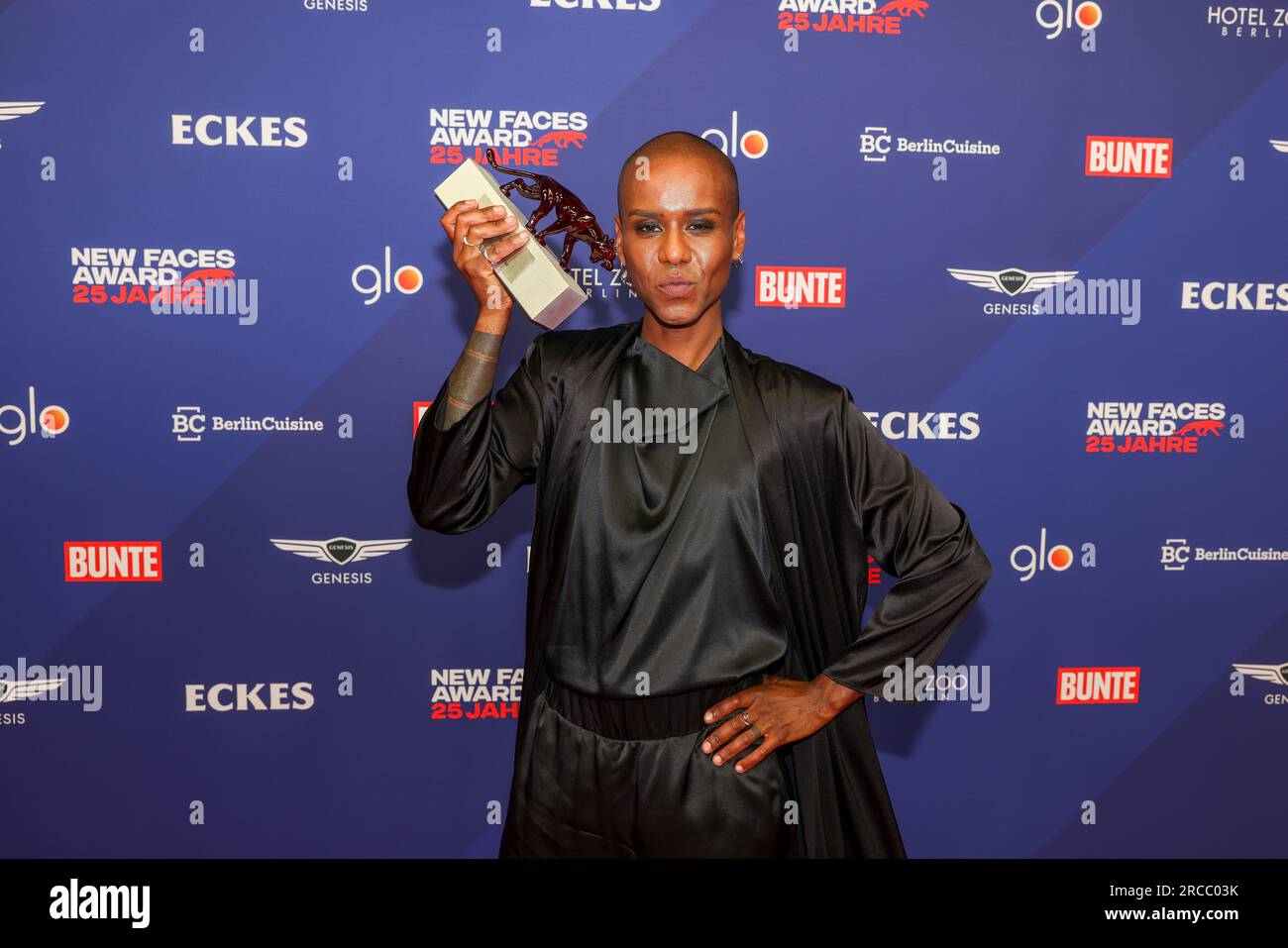 Berlin, Germany. 13th July, 2023. Tarik Tesfu wins the award in the ...