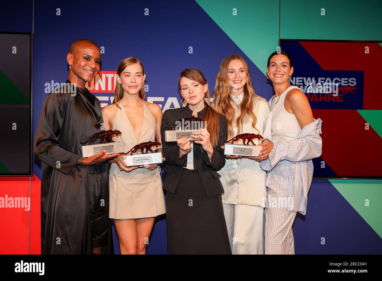 Berlin, Germany. 13th July, 2023. Tarik Tesfu (l-r), Milena Tscharntke ...