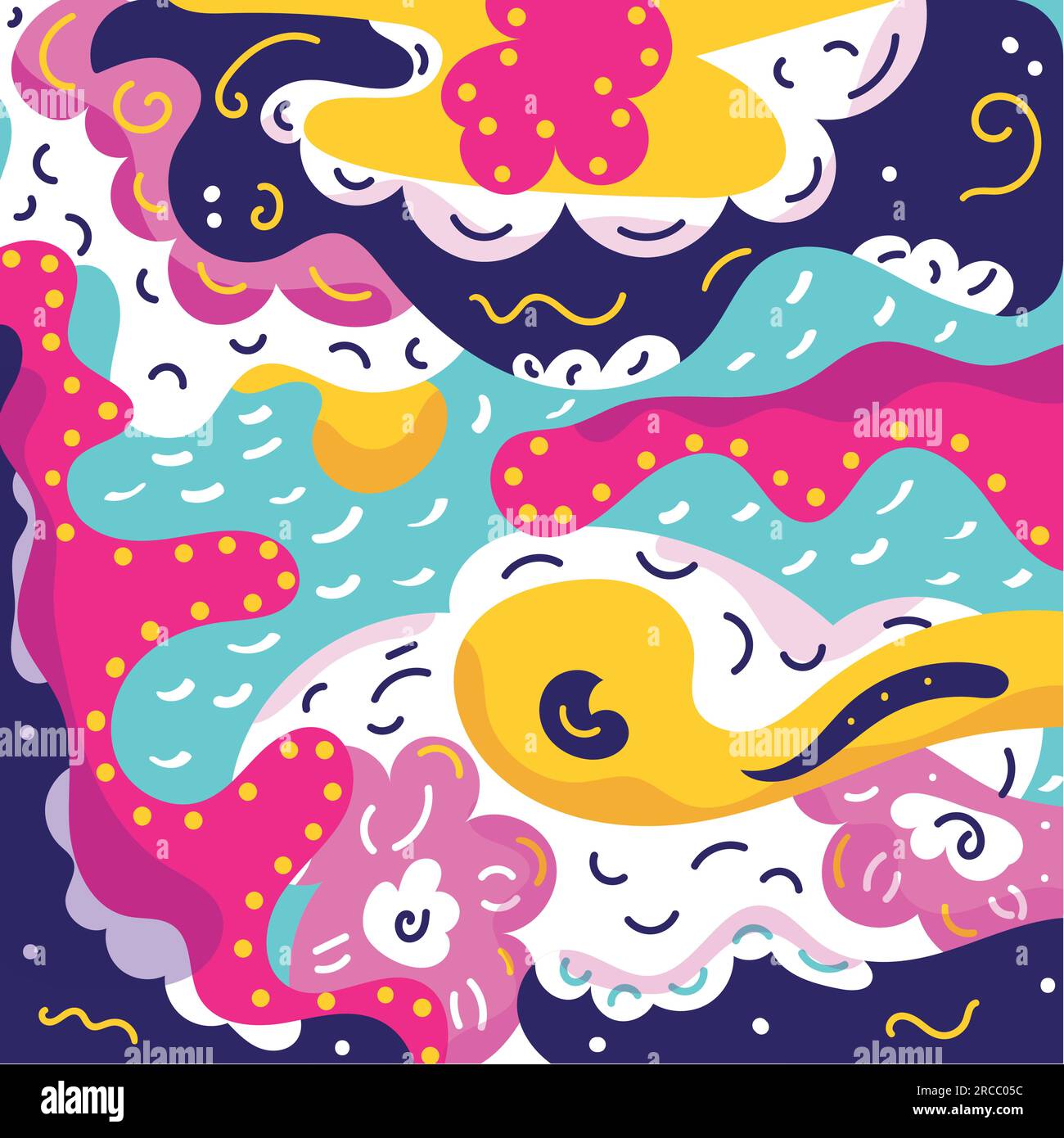 Vibrant colored hand drawn pattern background Vector Stock Vector Image ...