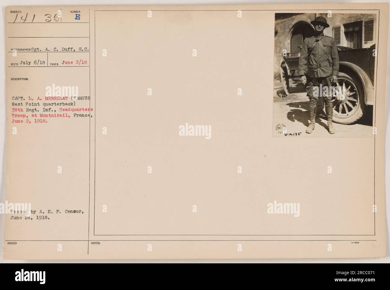 Captain L. A. Merrilat, a former West Point quarterback, is seen at ...