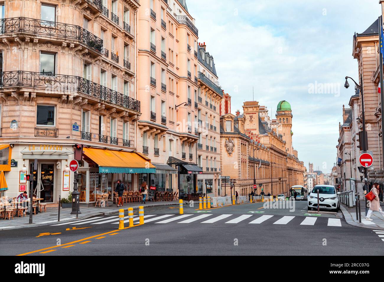 Paris, France - January 20, 2022: General street view from Paris, the ...