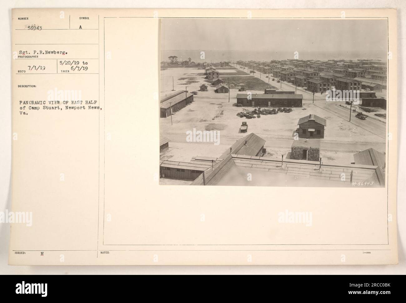 Panoramic view of the eastern half of Camp Stuart located in Newport ...