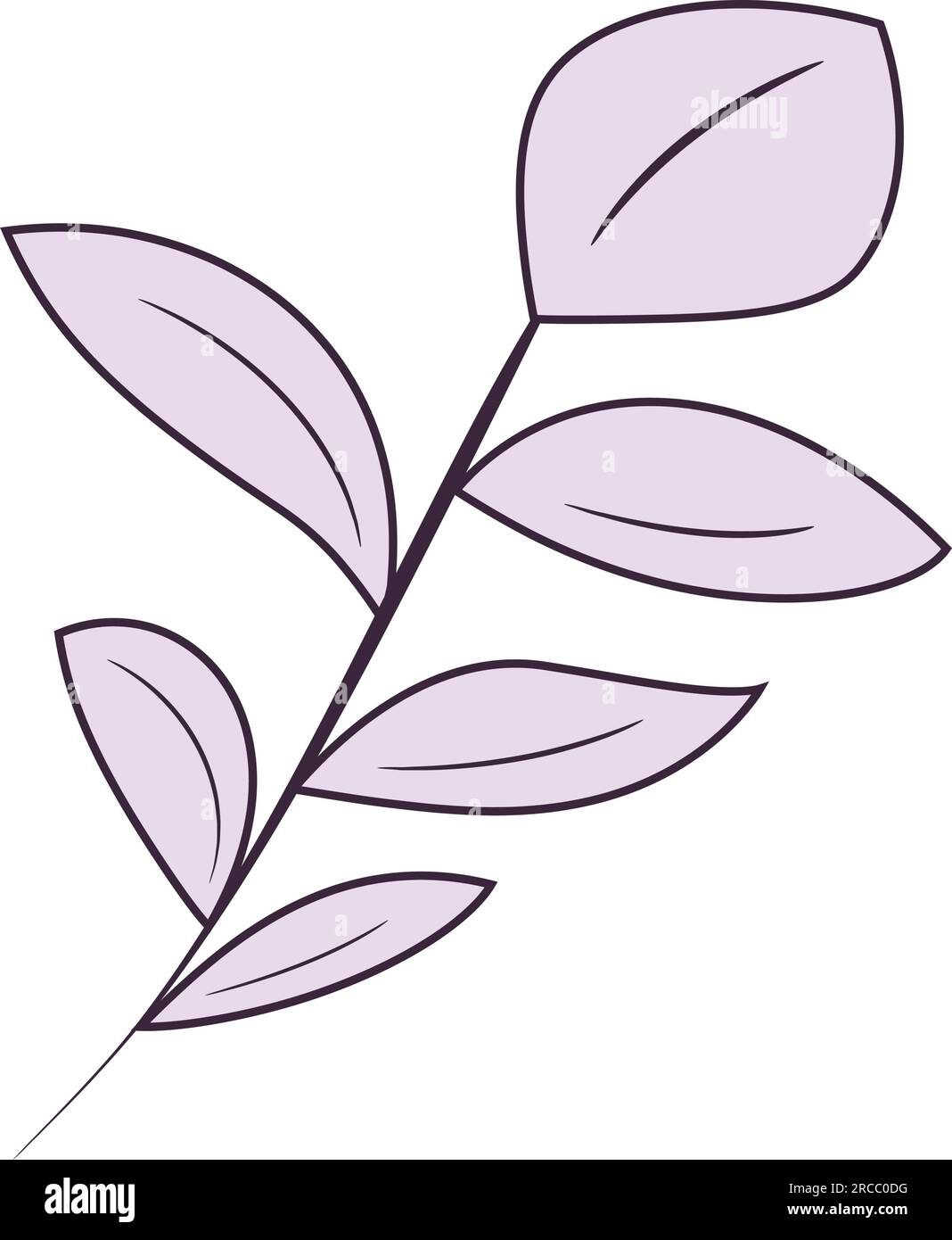 Isolated colored children hand draw leaf sketch Vector Stock Vector ...