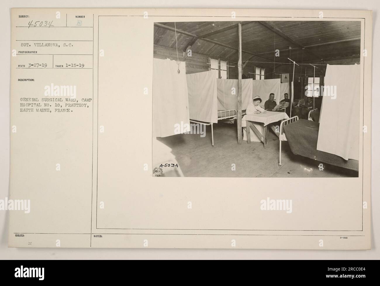 Inside the general surgical ward of Camp Hospital No. 10 in Prauthoy ...