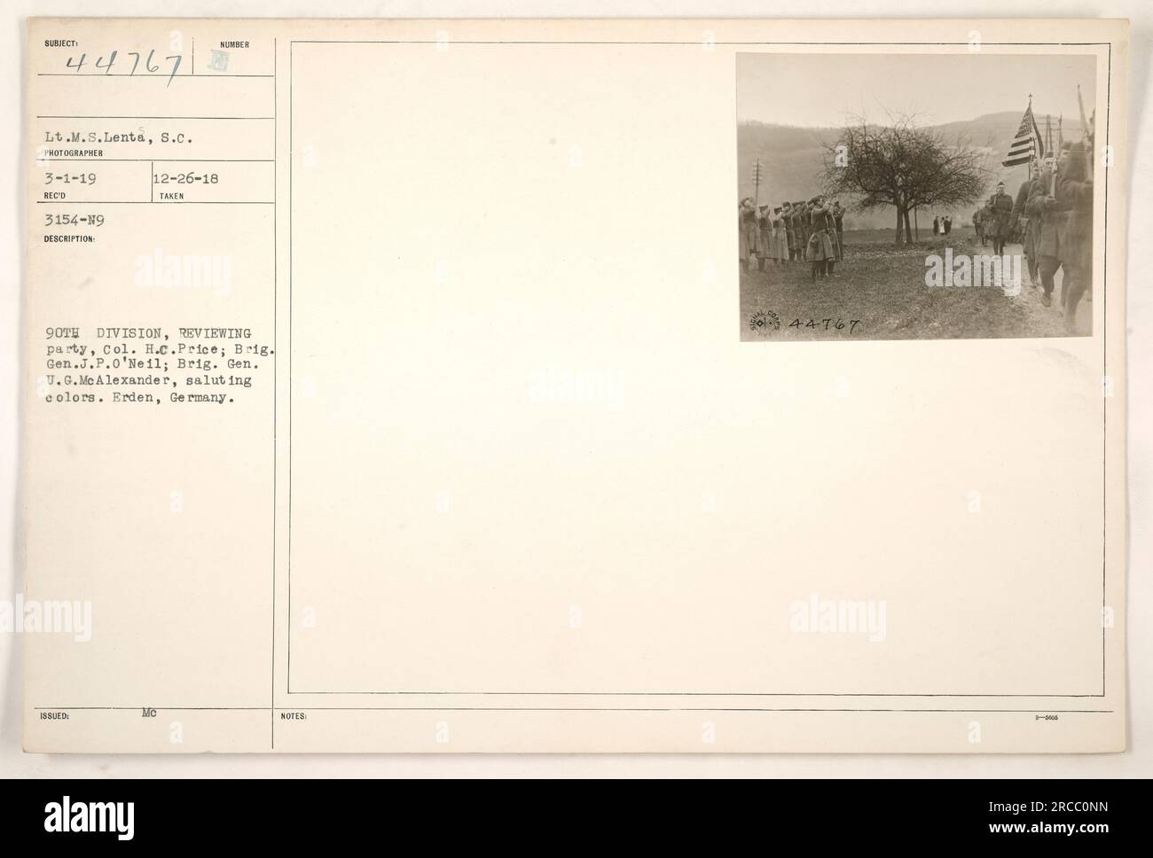 Caption: "Lt.M.S.Lenta captures a moment of the 90th Division Reviewing ...