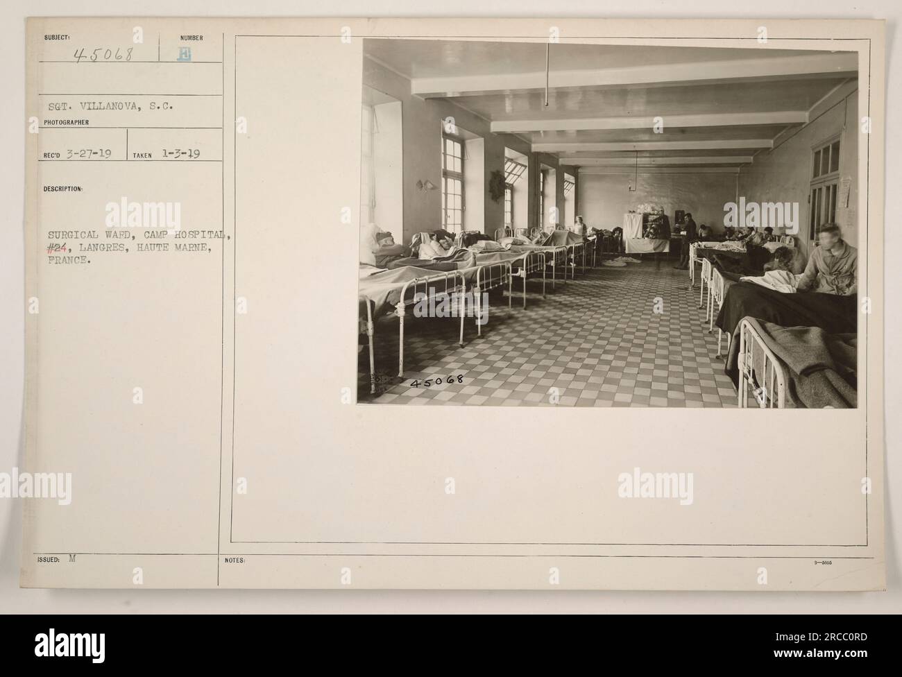 Surgical ward at Camp Hospital #24 in Langres, Haute Marne, France. The ...