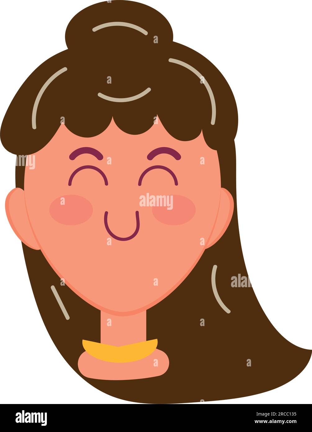Isolated cute happy girl character avatar sketch Vector Stock Vector ...