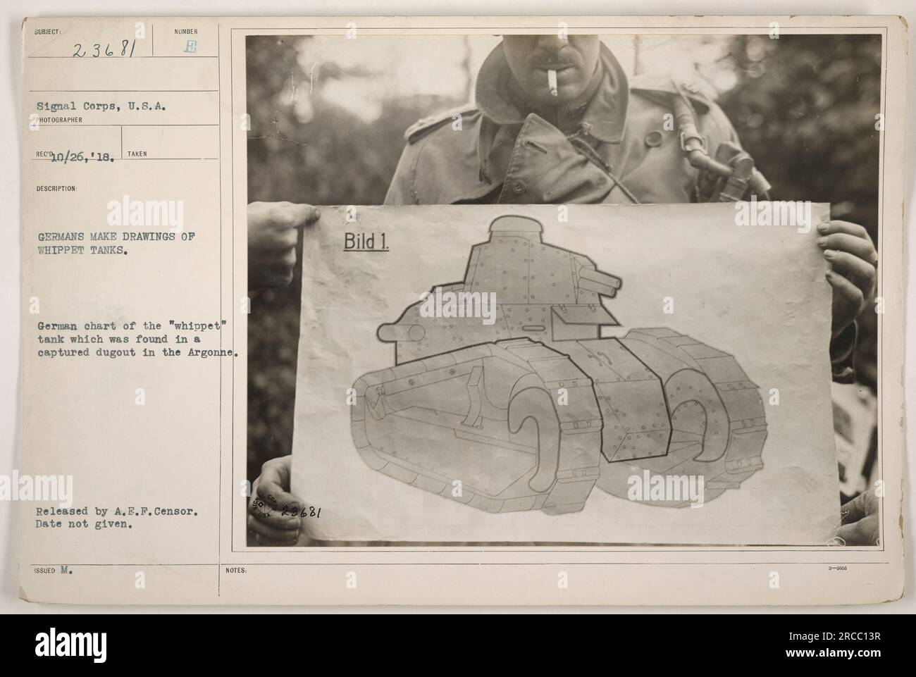 German soldiers creating drawings of "whippet" tanks, discovered in a ...