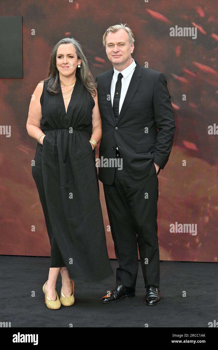 London, UK. 13th July, 2023. Emma Thomas and Christopher Nolan at UK ...