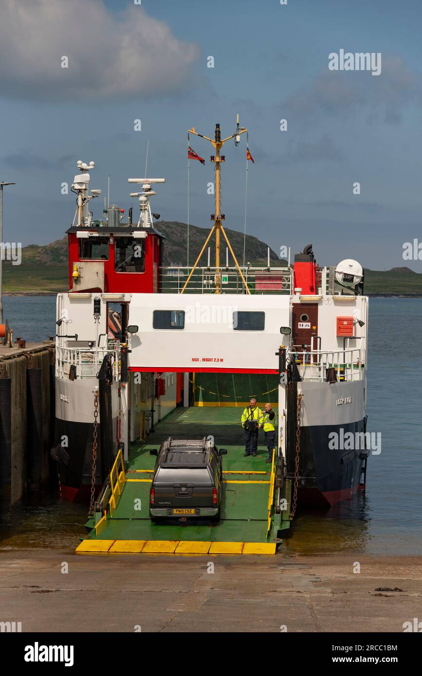 Fionnphort, Isle of Mull, Scotland, UK, 6 June 2023. The CalMac ferry ...