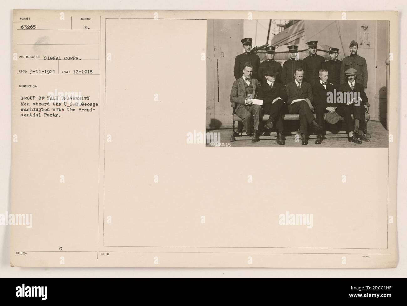 Group of Yale University men aboard the U.S.S. George Washington ...
