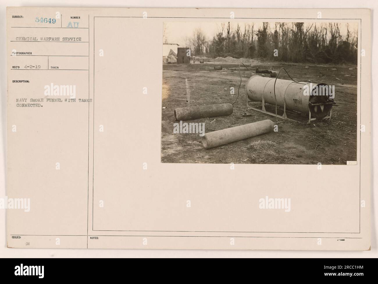 Photograph taken by a chemical warfare service photographer during ...