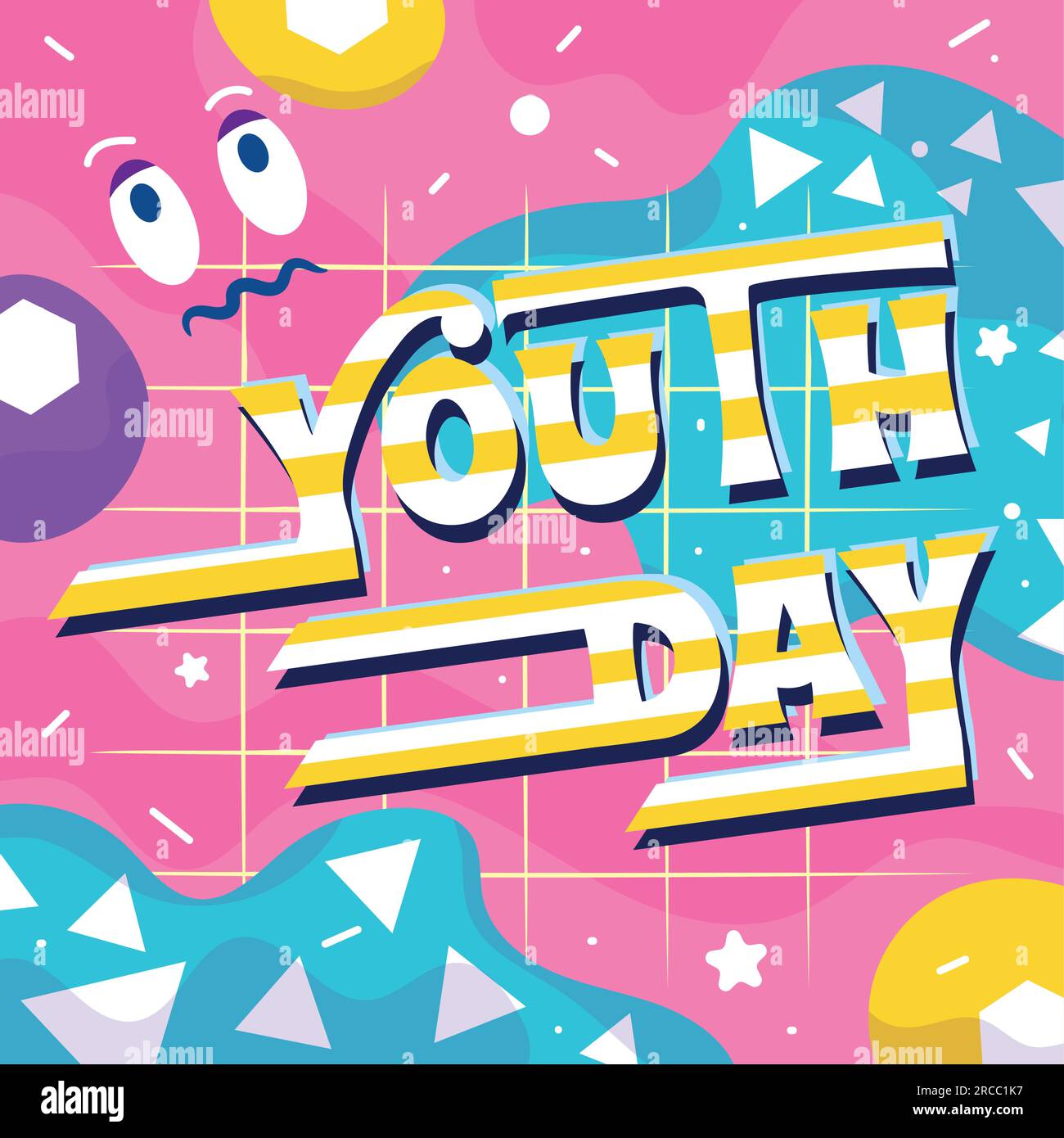 Vintage colored Youth day template Vector Stock Vector Image & Art - Alamy