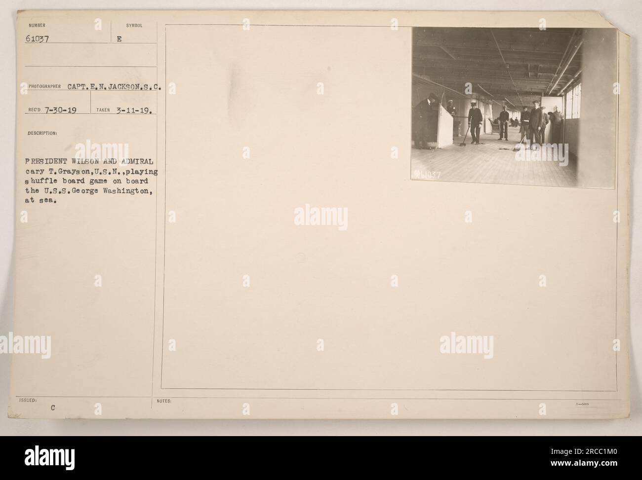 President Wilson and Admiral Cary T. Grayson of the U.S. Navy playing ...