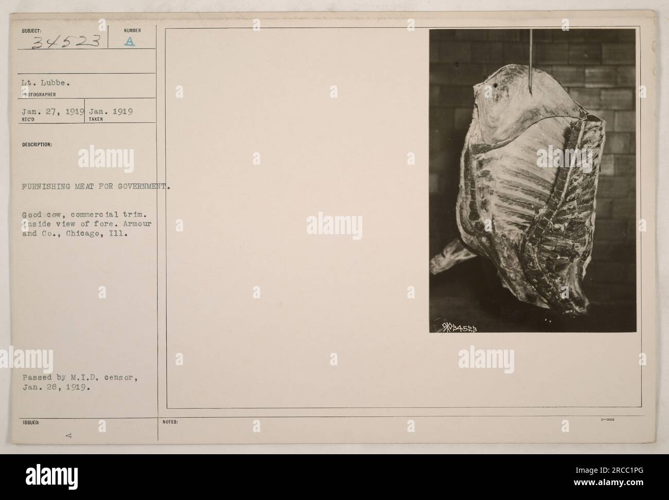American soldiers preparing meat for government rations during World ...