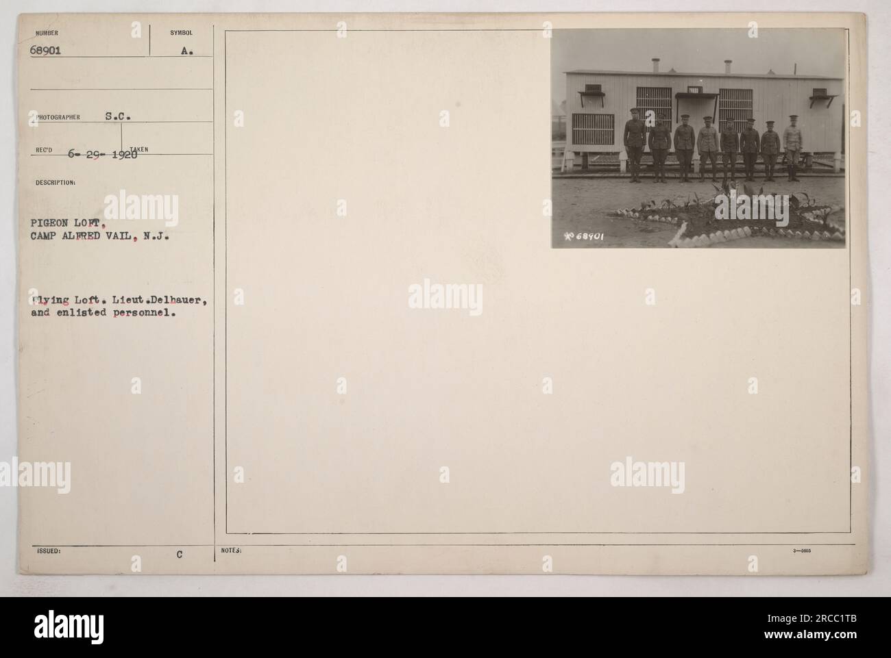 Image of the pigeon loft at Camp Alfred Vail, N.J. The loft is used to ...