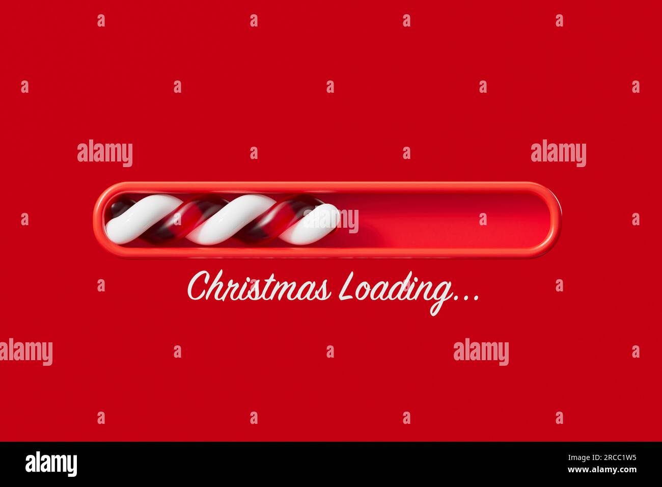 Christmas loading bar made with red and white candy cane sweet. 3D ...