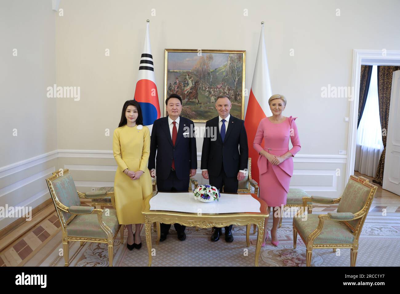 14th July, 2023. S. Korea-Poland summit South Korean President Yoon Suk ...