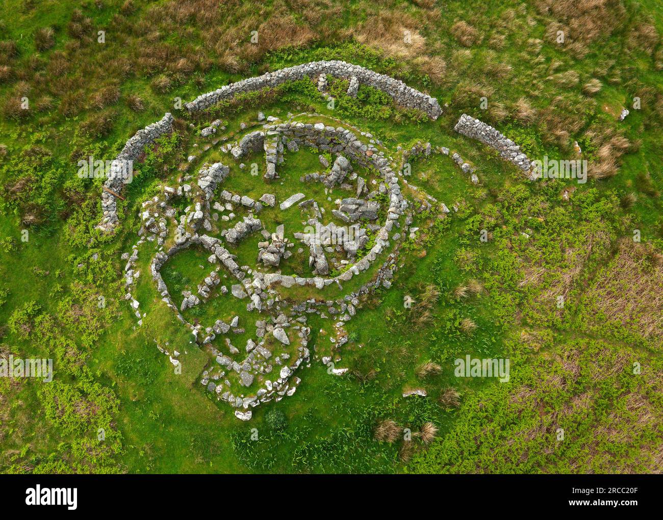 Bagh nam Feadhag prehistoric through Viking site. Mainly visible is ...