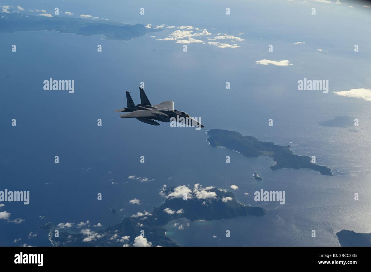 East China Sea, Japan. 24th June, 2022. A U.S. Air Force F-15C Eagle fighter aircraft assigned ...