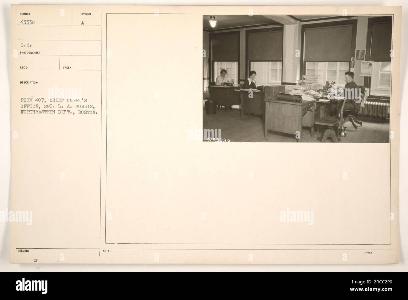 Soldiers in World War One standing in a room. The room is labeled "Room ...