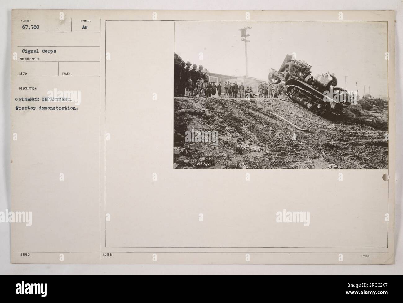 Ordnance Department conducts a tractor demonstration during World War I ...