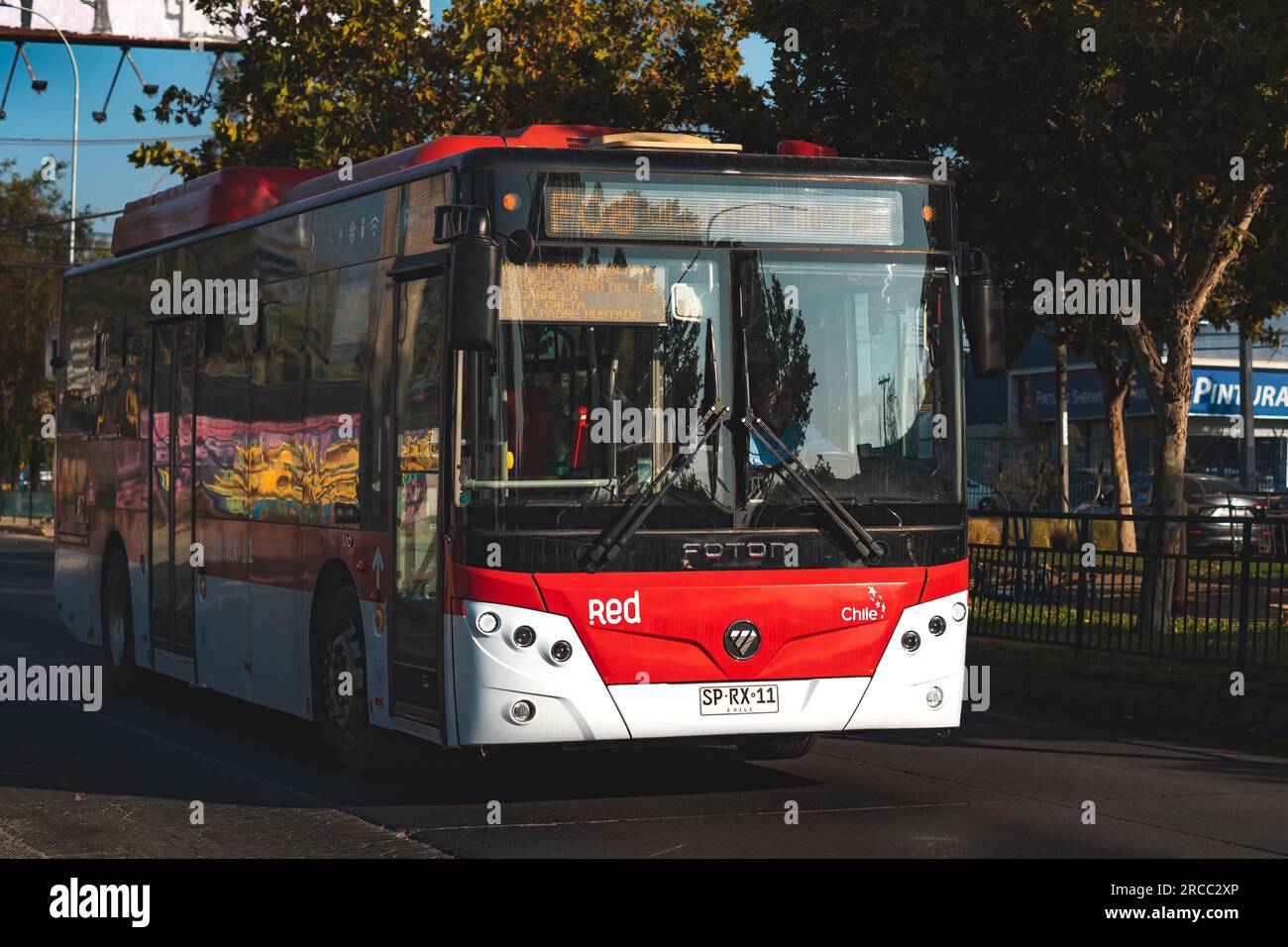 Santiago, Chile - April 21 2023: A public transport Transantiago, or ...