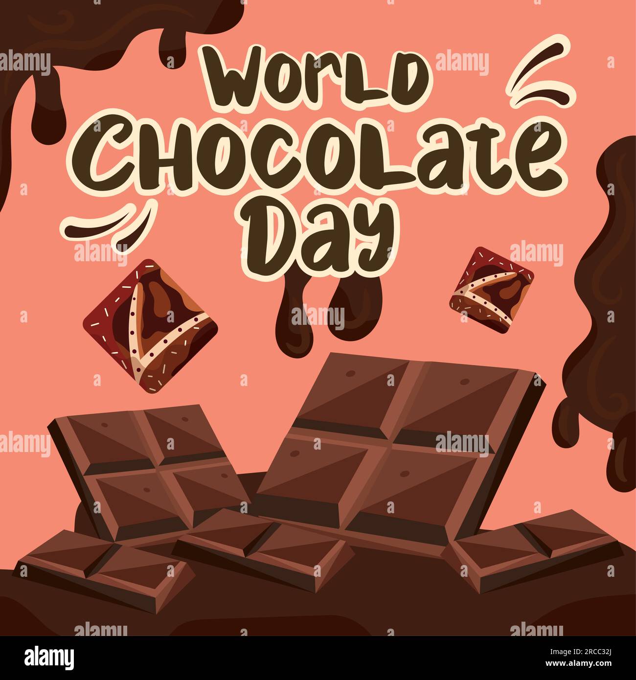 Colored world chocolate day template Vector Stock Vector Image & Art ...