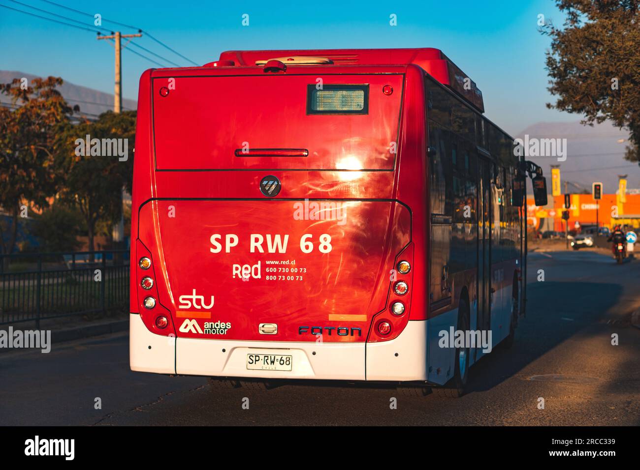 Santiago, Chile - April 21 2023: A public transport Transantiago, or ...