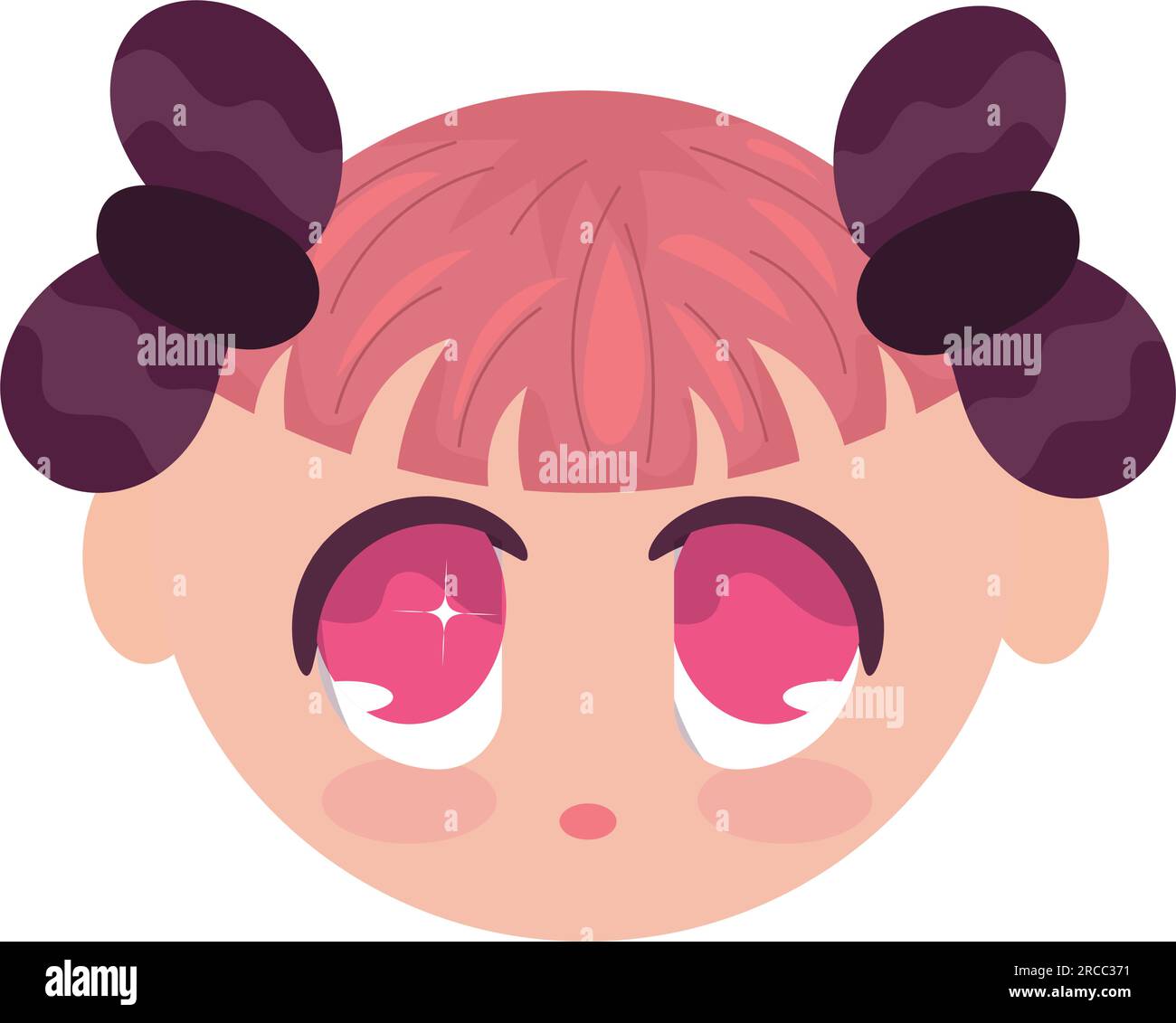 Isolated cute chibi female anime children hand drawn character avatar ...