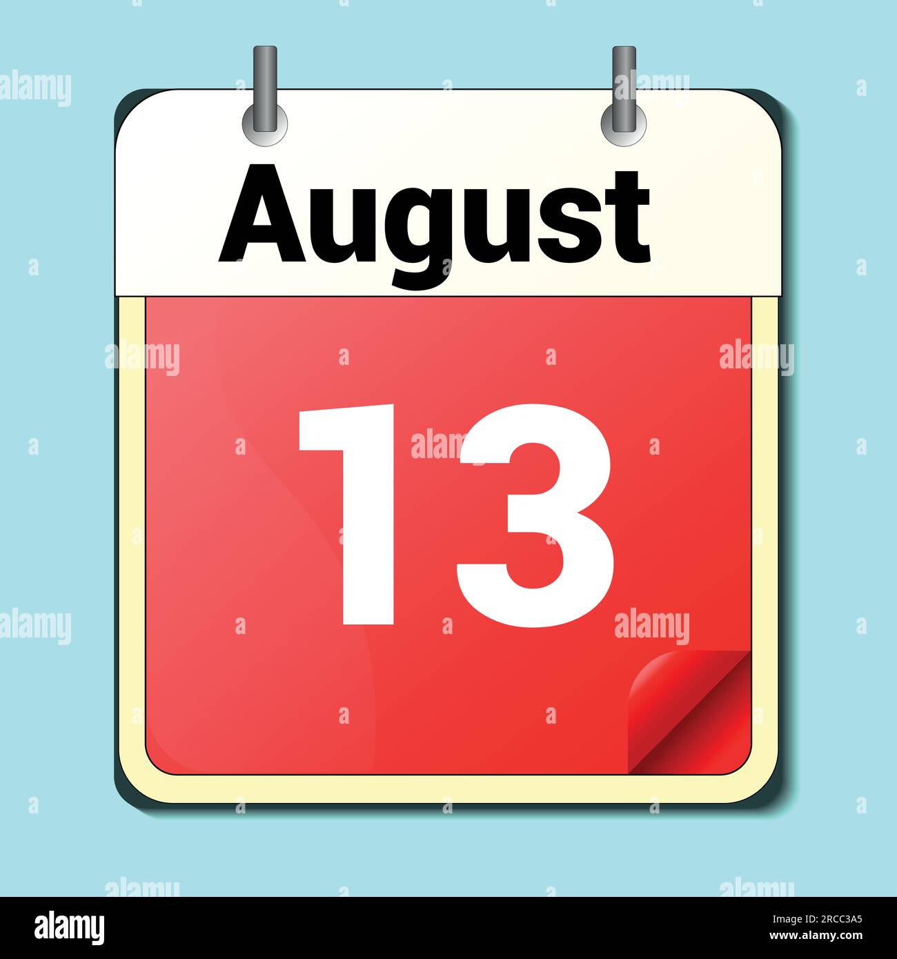 day on the calendar, vector image format, August 13 Stock Vector Image & Art - Alamy