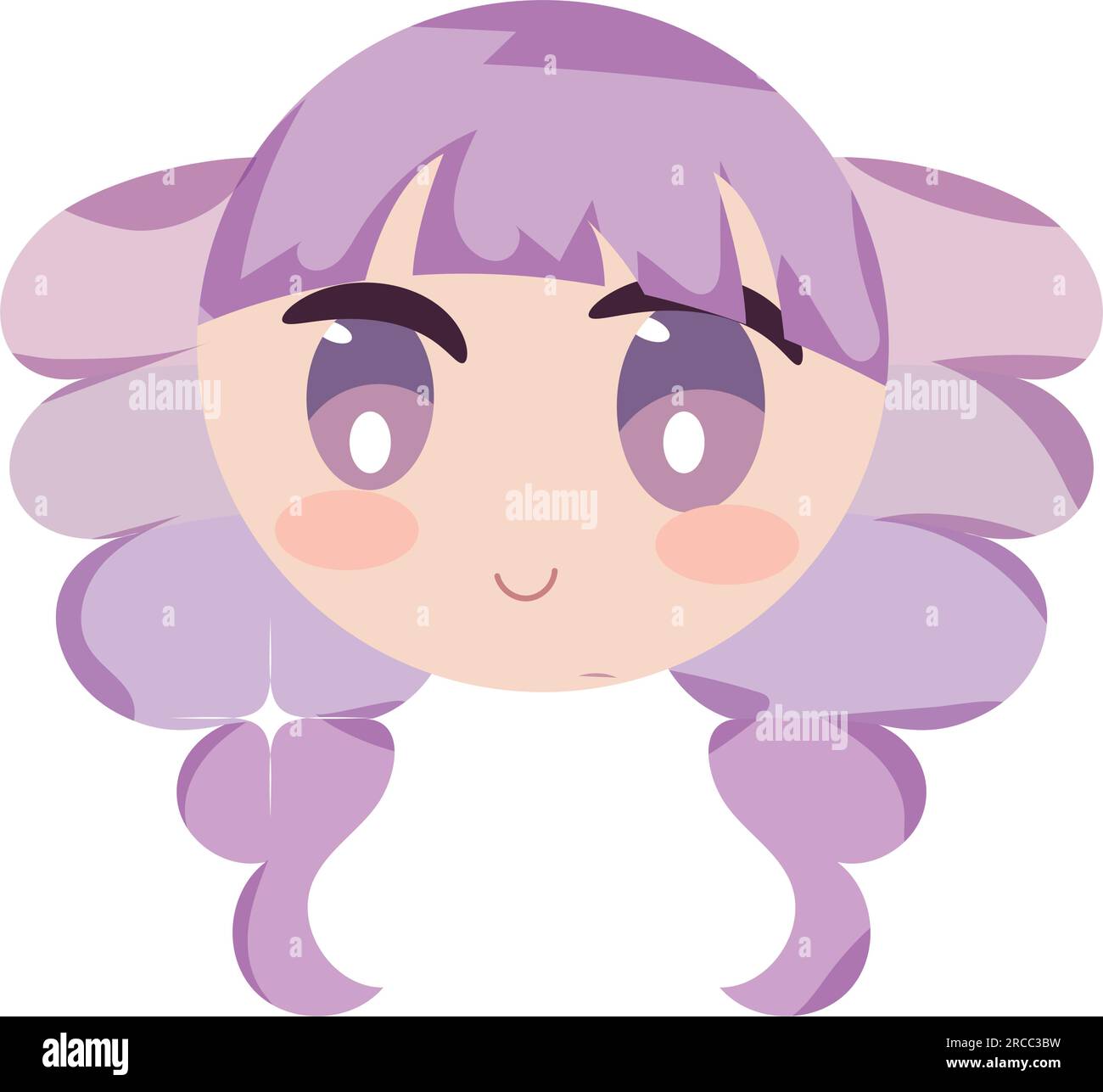 Isolated cute chibi female anime children hand drawn character avatar ...