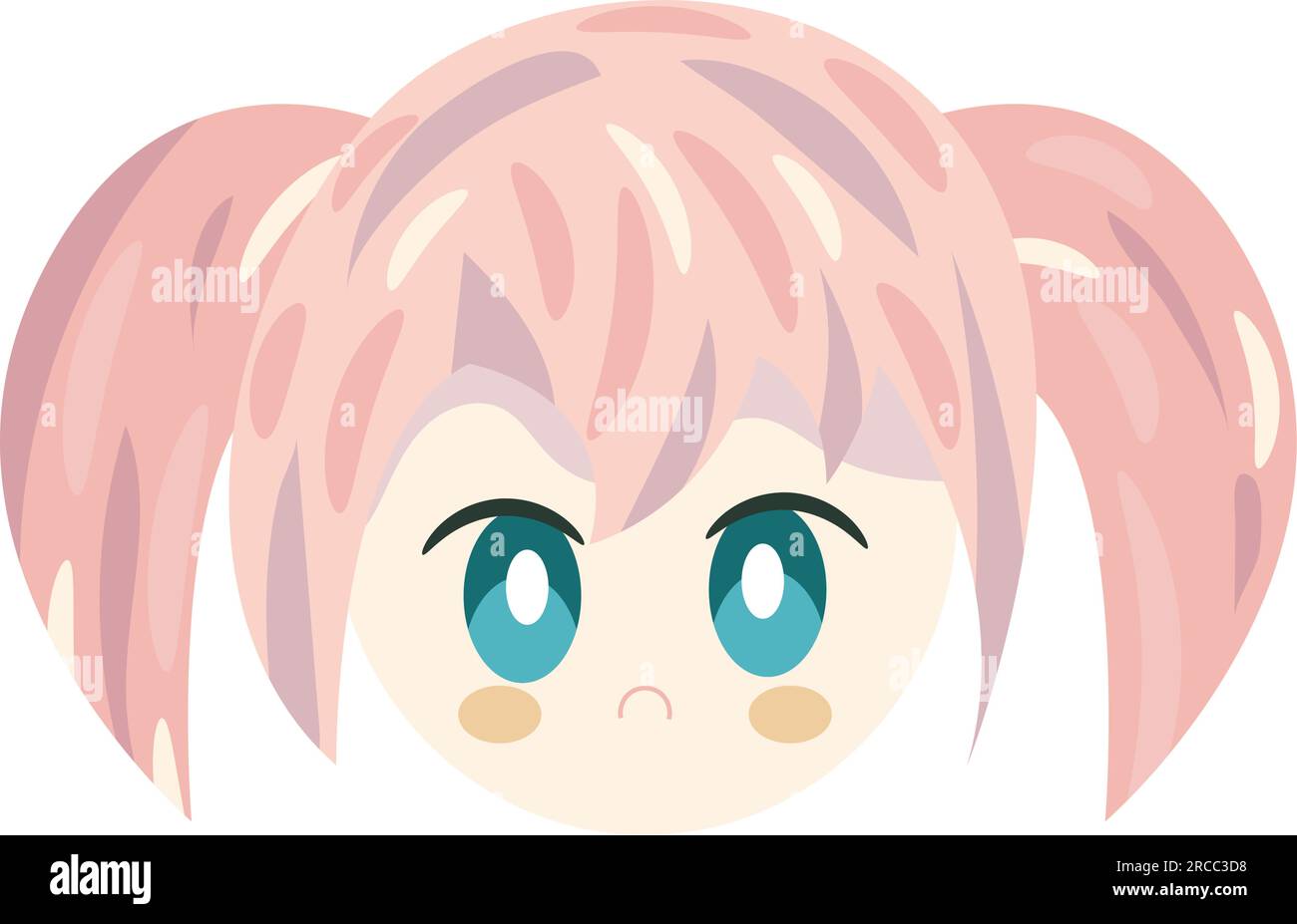 Isolated cute chibi female anime children hand drawn character avatar ...